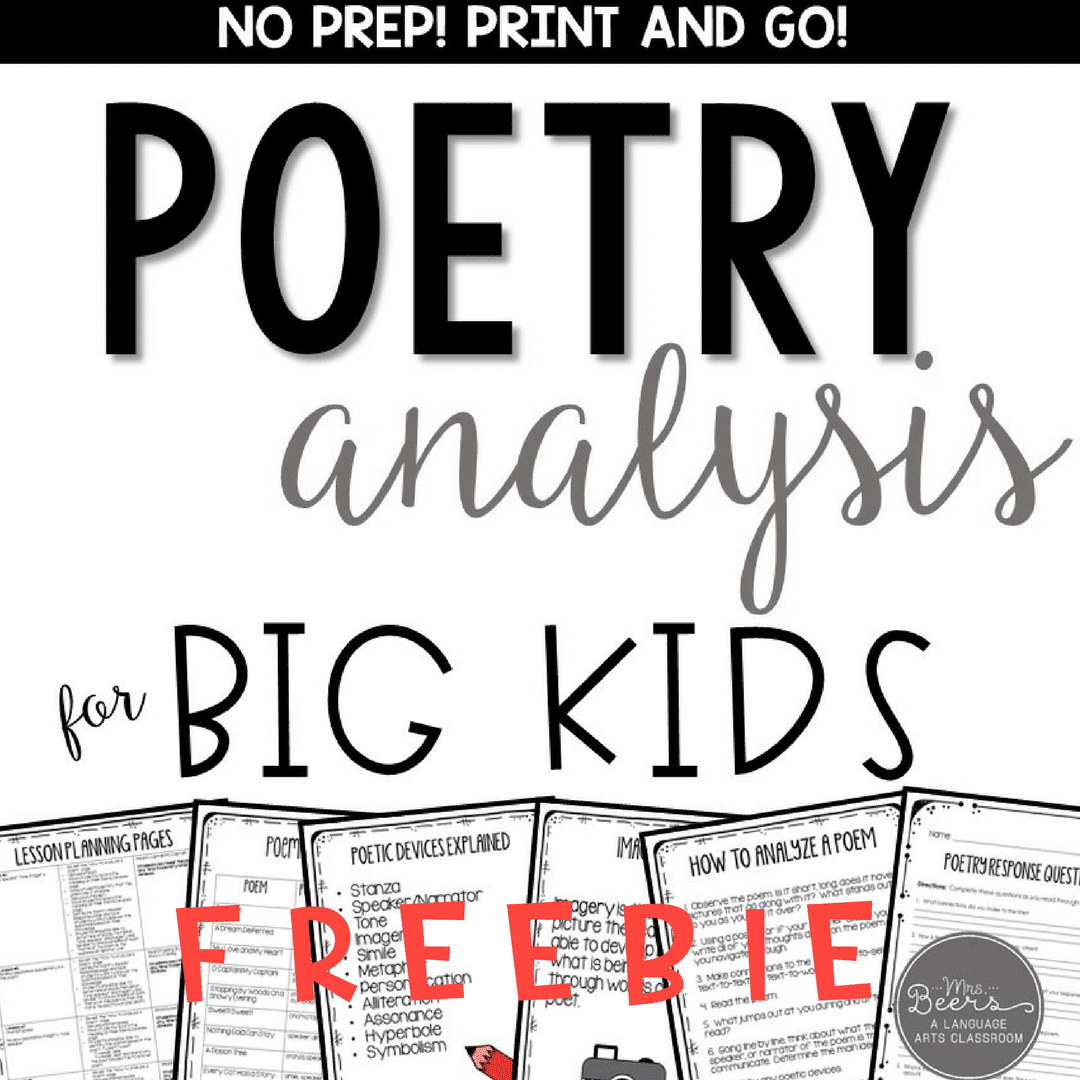 Poetry Analysis for Middle School Students