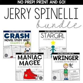 Jerry Spinelli Novel Study Units Bundle - Mrs. Beers Language Arts ...