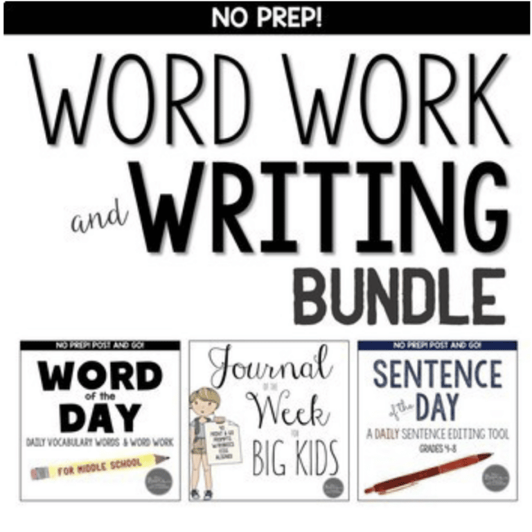 ELA Word Work Activities and Writing Bundle - Mrs. Beers Language Arts ...