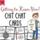 Chit Chat Cards for Grades 4-8 - Mrs. Beers Language Arts Classroom