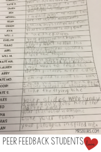 Peer Feedback Ideas for the Classroom