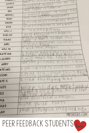 Peer Feedback Ideas for the Classroom