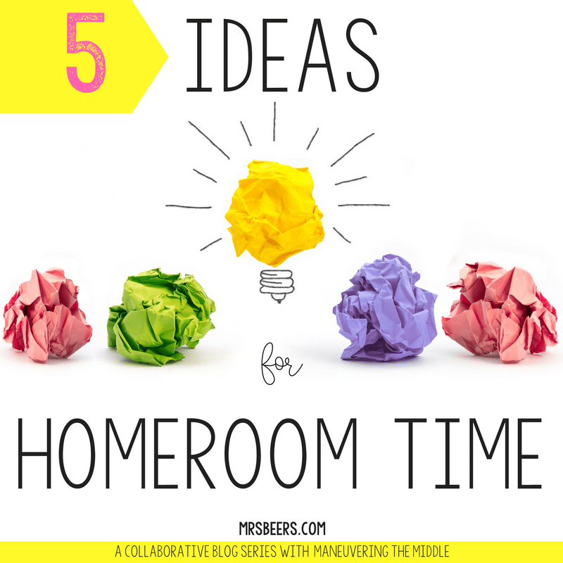 5 Activities for Middle School Homeroom and Advisory Time