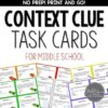 Context Clue Task Cards - Mrs. Beers Language Arts Classroom