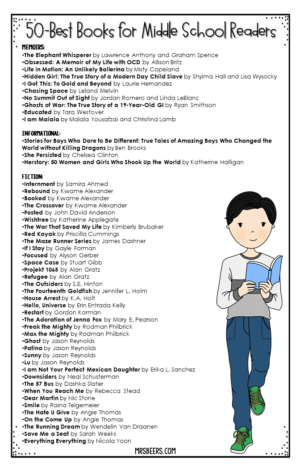 50 Best Books for Middle School