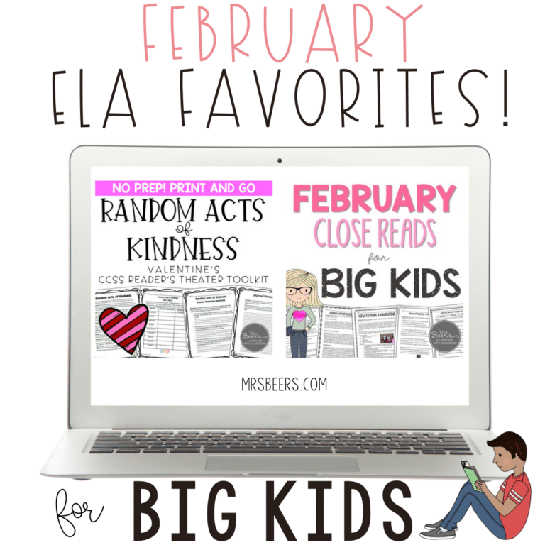 February ELA Favorites for Middle School