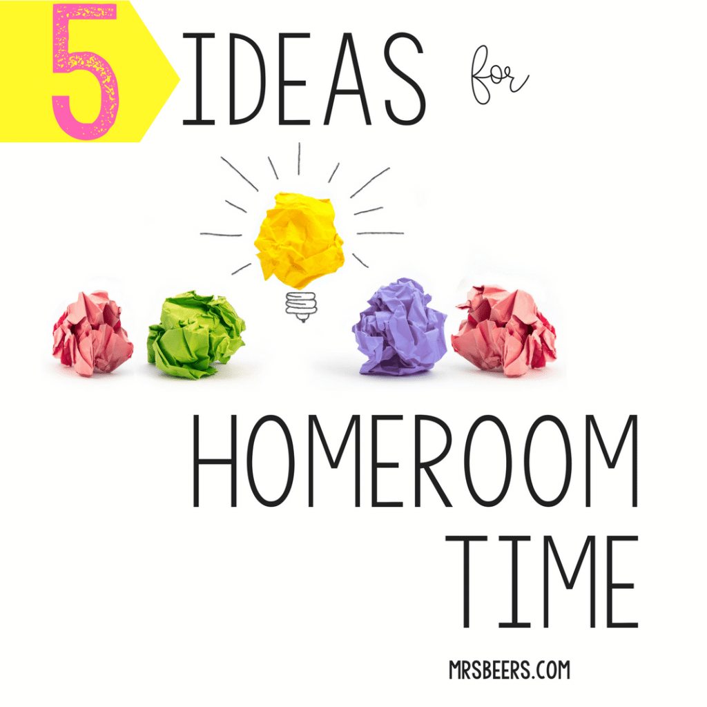 5 Activities for Middle School Homeroom and Advisory Time