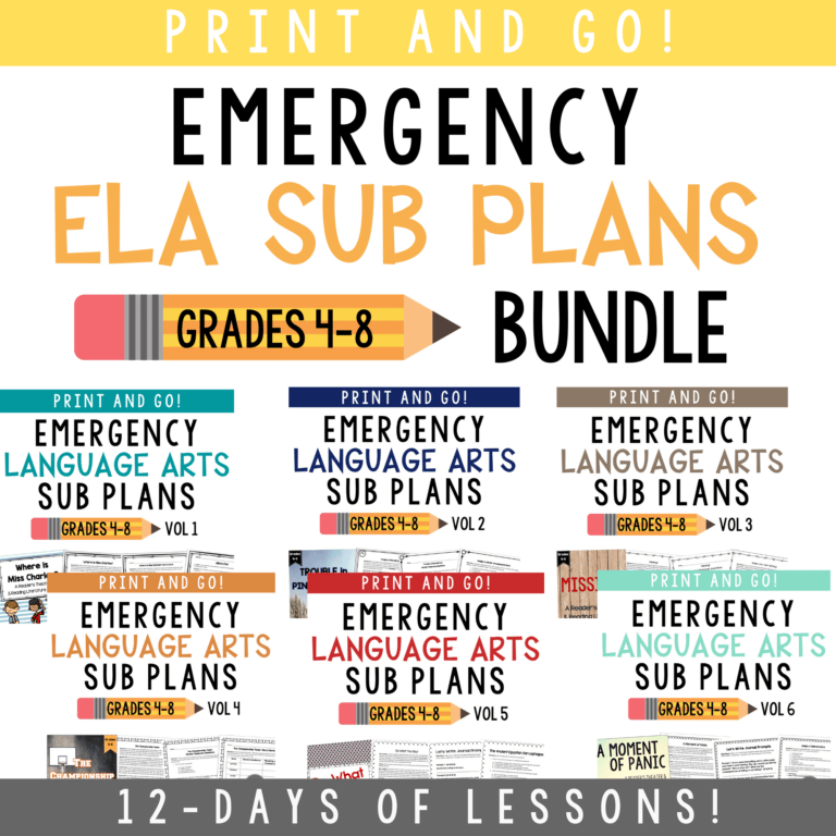 ELA Sub Plans (Made Easy!) for Middle School