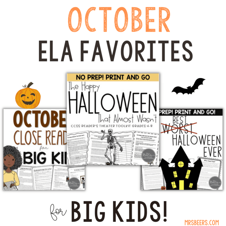 October ELA Favorites for Middle School