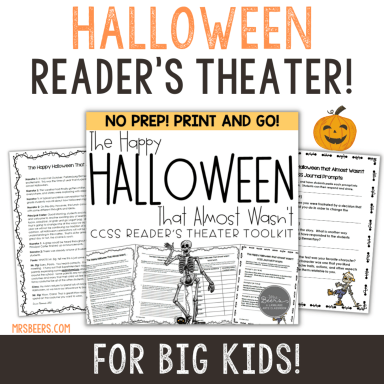 A Fun Halloween Reader's Theater Script for Middle School ELA!