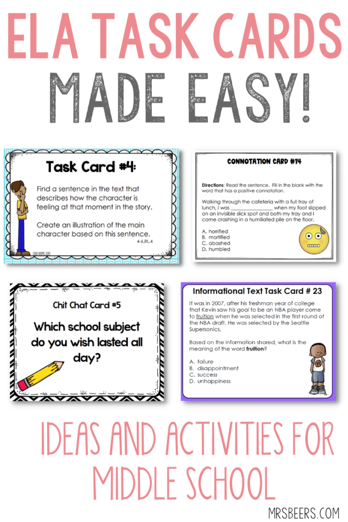 Task Cards (Made Easy!) for The Middle School Classroom