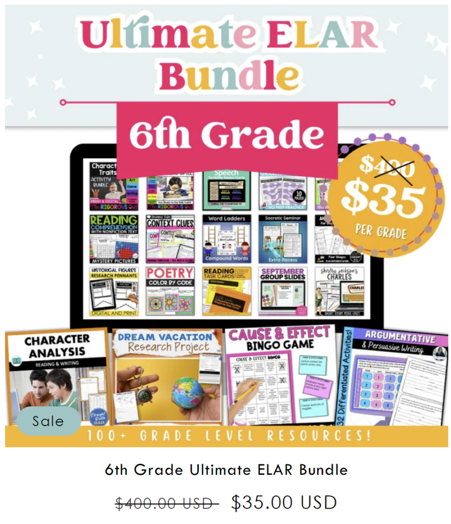 Ultimate ELA Bundle Deal: Perfect for Teachers, Tutors, and Homeschool!