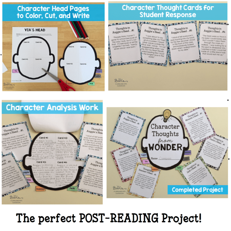Wonder Novel Study: Teaching Character Analysis with R.J. Palacio's Six ...