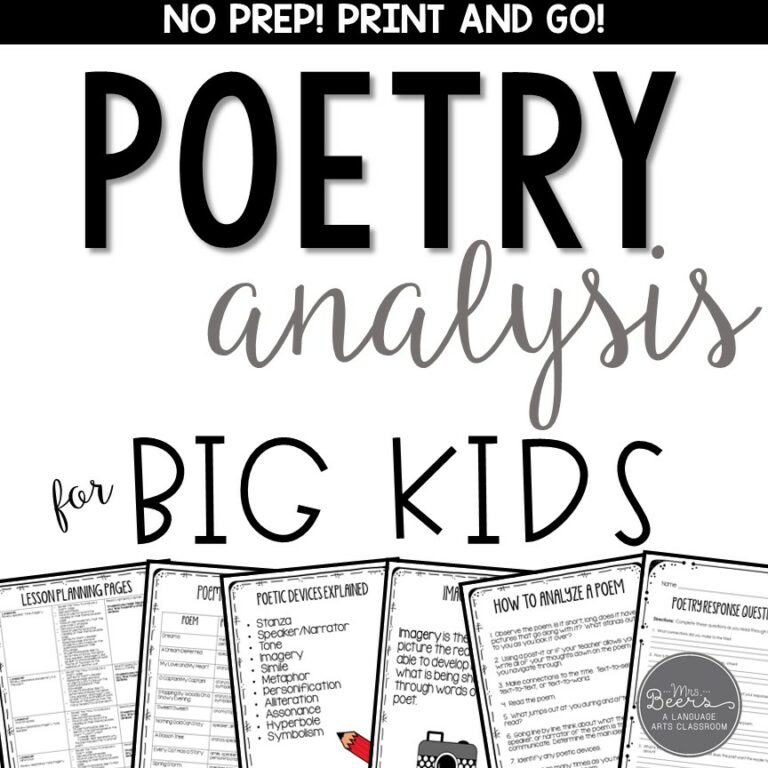 Poetry Analysis for Middle School Students