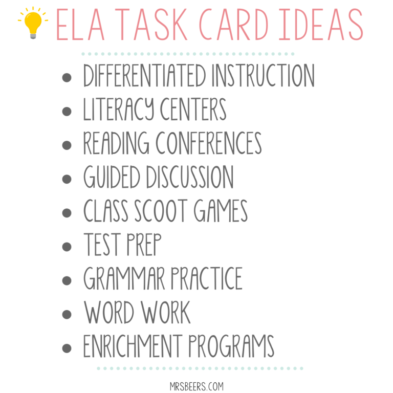 Task Cards Made Easy: 5 Classroom Ideas for Middle School ELA
