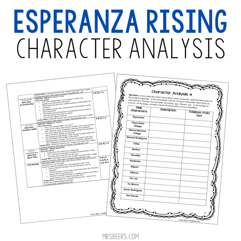 Esperanza Novel Study Ideas for Teachers