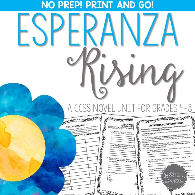 Esperanza Novel Study Ideas for Teachers