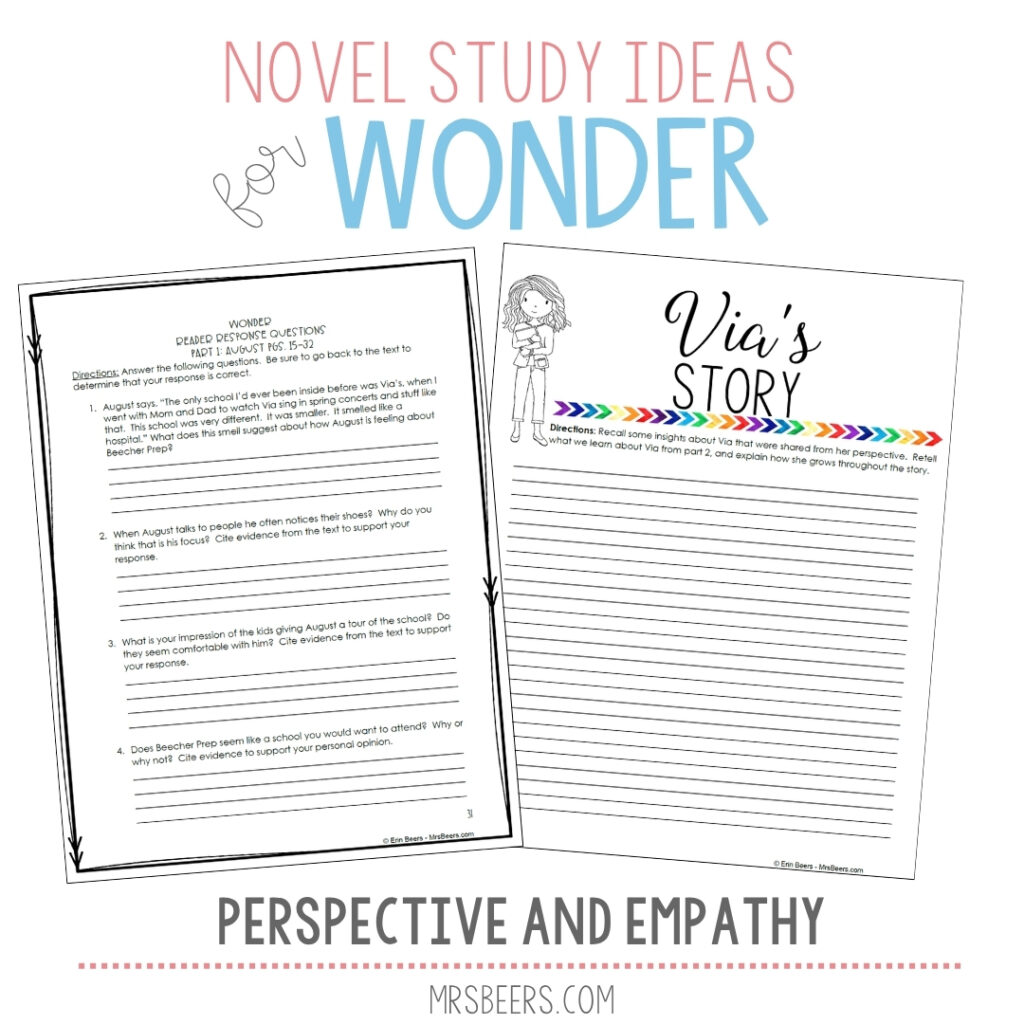 Wonder by RJ Palacio: Lesson Plans and Character Analysis Activities