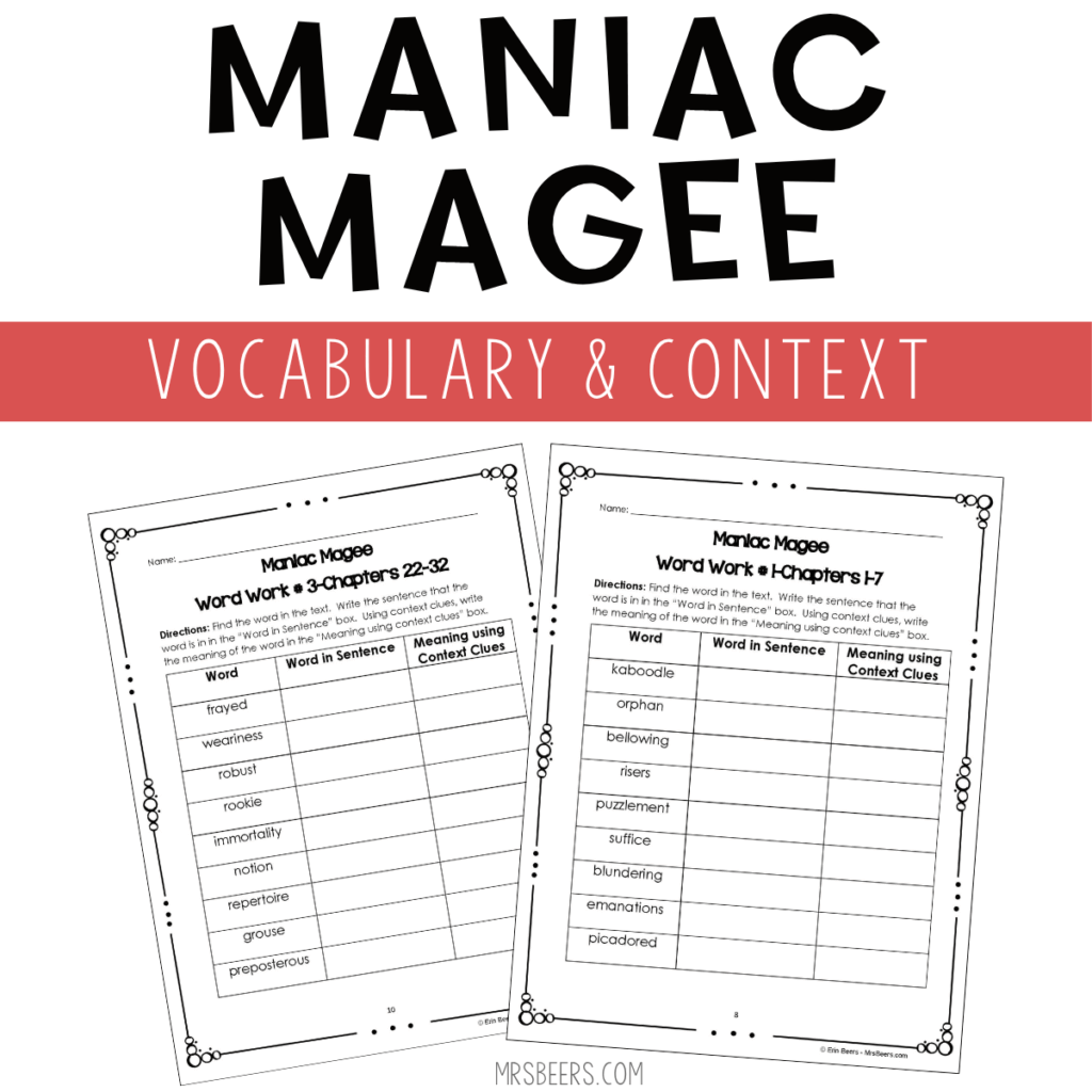 3 Maniac Magee Novel Study Activities I Use With My Students