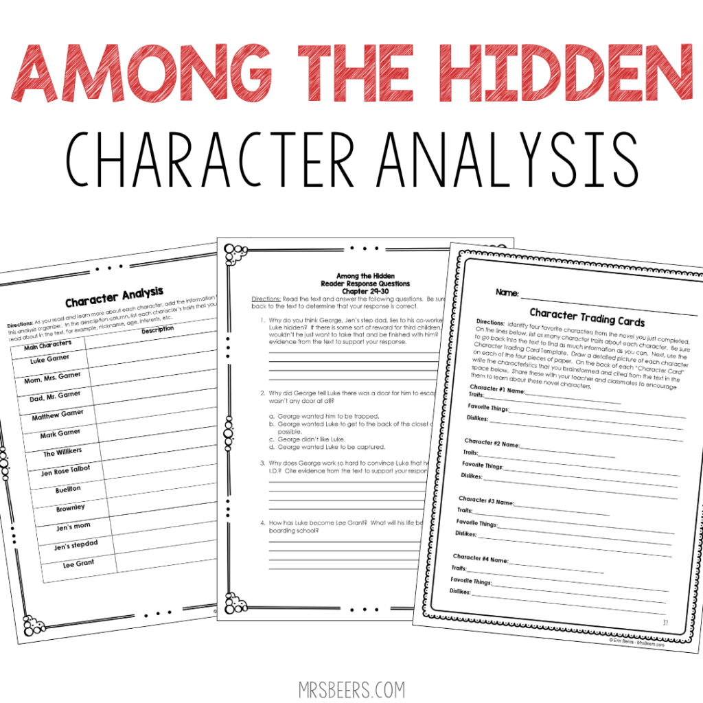 3 Activities for Your Among the Hidden Novel Study