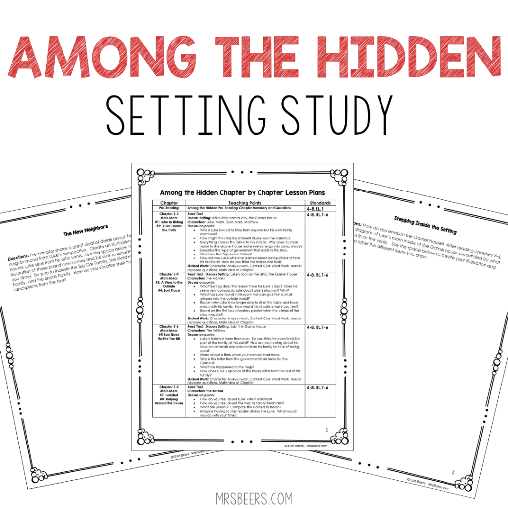 3 Activities for Your Among the Hidden Novel Study